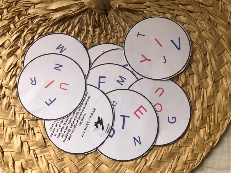 Dobble Alphabet, CURSIVE, Montessori Color, Discover Sounds, Visual ...