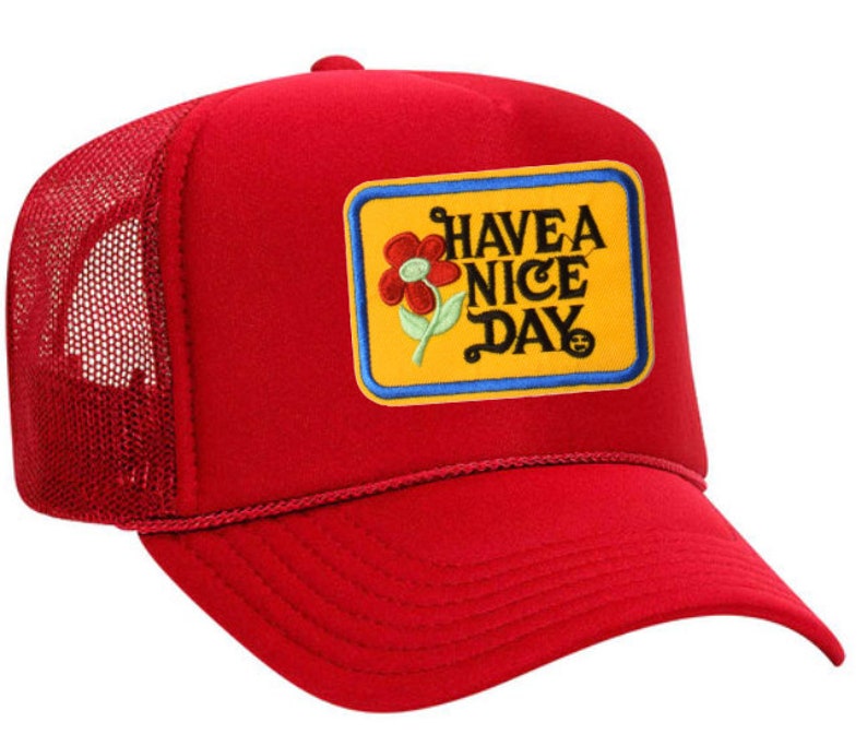 HAVE A NICE DAY - Embroidered Patch Trucker Hat (multiple Colors) - Etsy