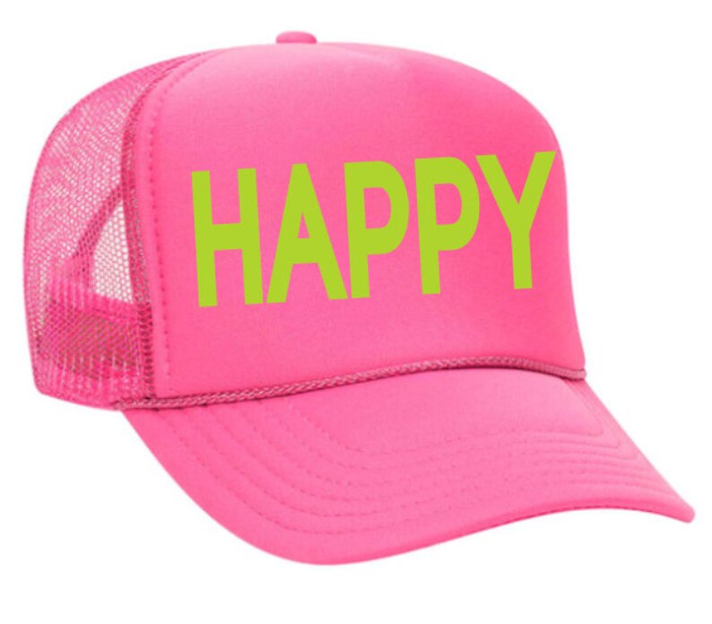 HAPPY Colorful Trucker Hat multiple Colors - Etsy