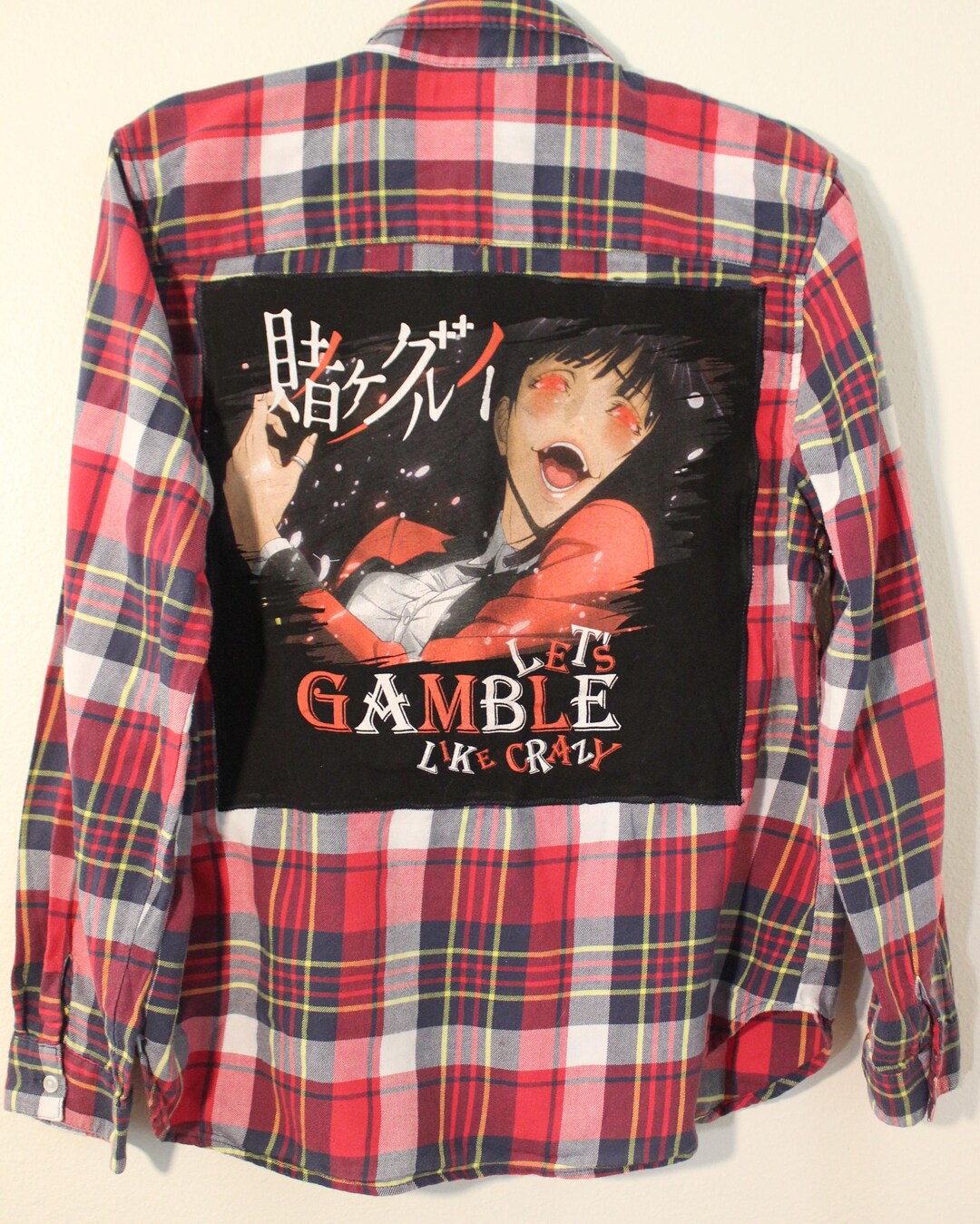 Kakegurui Anime Flannel Shirt Upscaled With Gamble Like Crazy Back ...