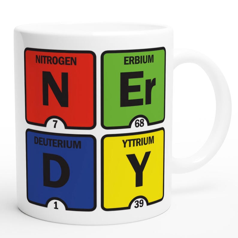 Nerdy: Funny Periodic Table of Elements Science Coffee Mug - Etsy