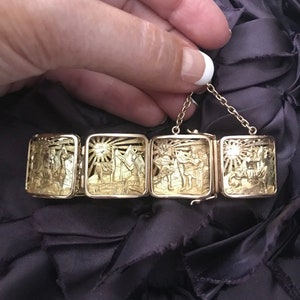 18K Peruvian Gold Bracelet 2.5oz - One of a Kind - Traditional Scenes ...