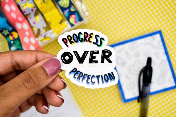 Progress Over Perfection Sticker Laptop Sticker Cute | Etsy