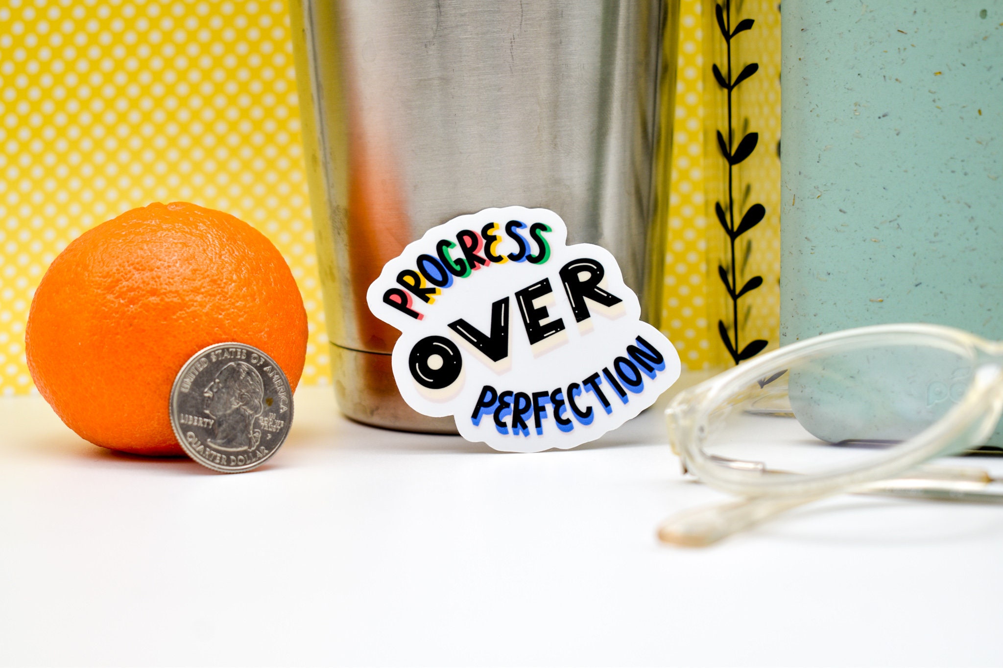 Progress Over Perfection Sticker Laptop Sticker Cute | Etsy