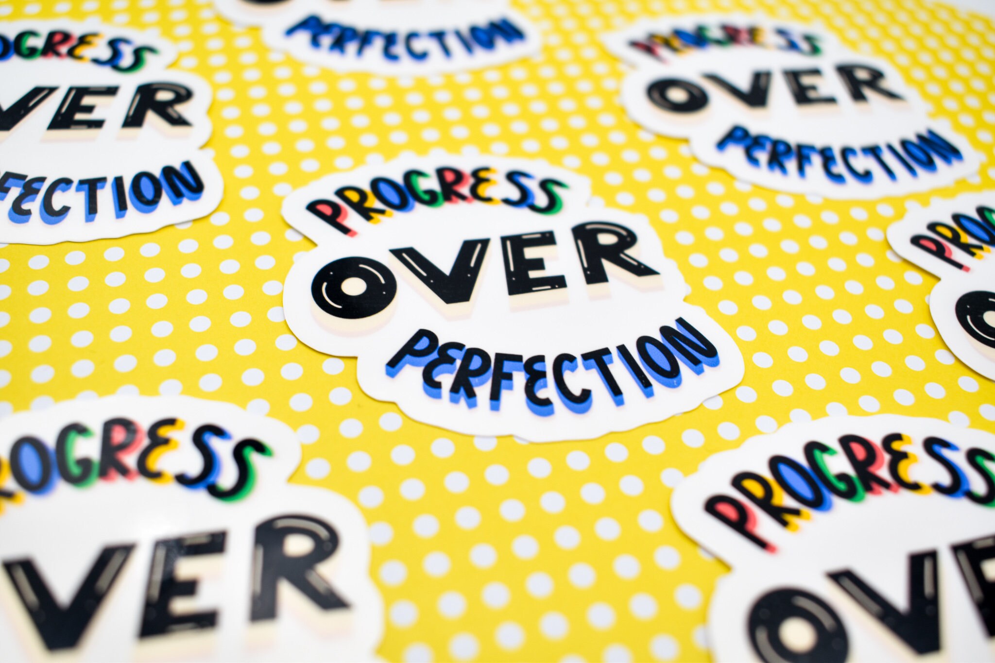 Progress Over Perfection Sticker Laptop Sticker Cute | Etsy