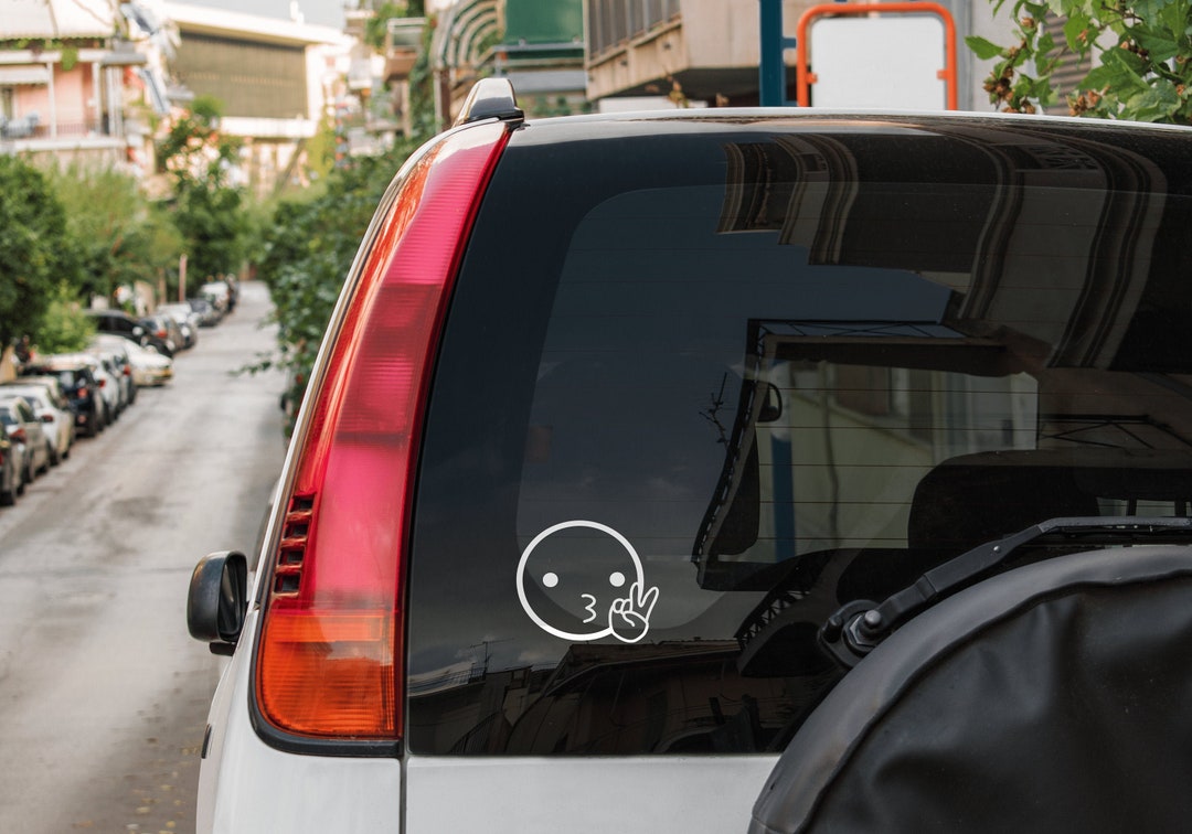 Kissy Face & Peace Sign Car Decal | Car Decal Funny | Waterproof Car ...