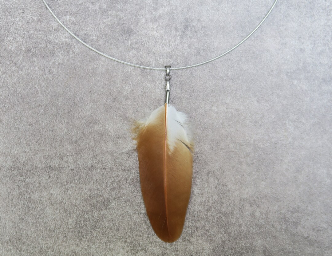 Natural Feather Pendant, Ethical Feather Necklace, Real Feather Jewelry ...