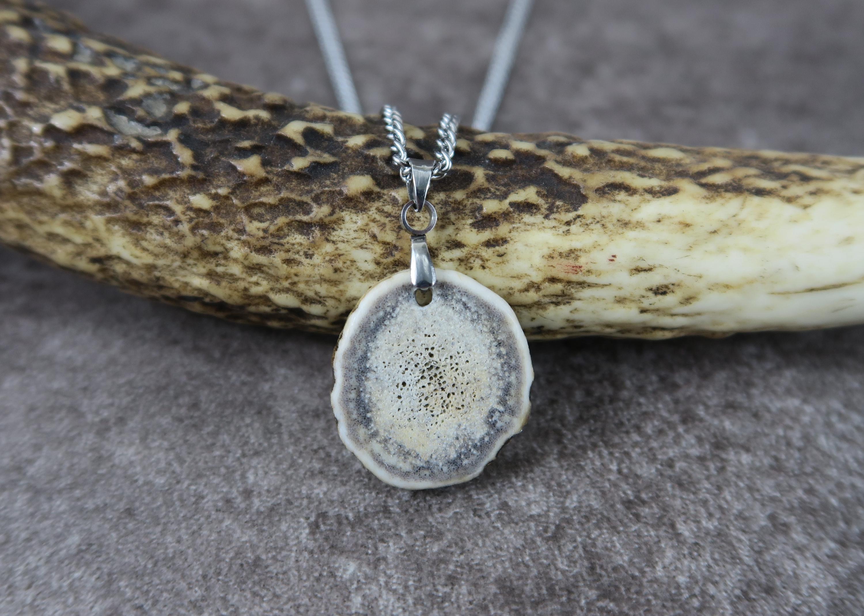 Deer Antler Medallion, Natural Antler Lucky Charm, Deer Anter Talisman ...