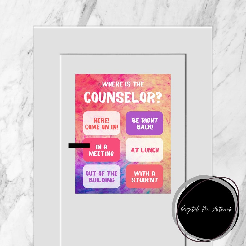 Where is the Counselor, Classroom Door Sign, Counselor Door Sign ...