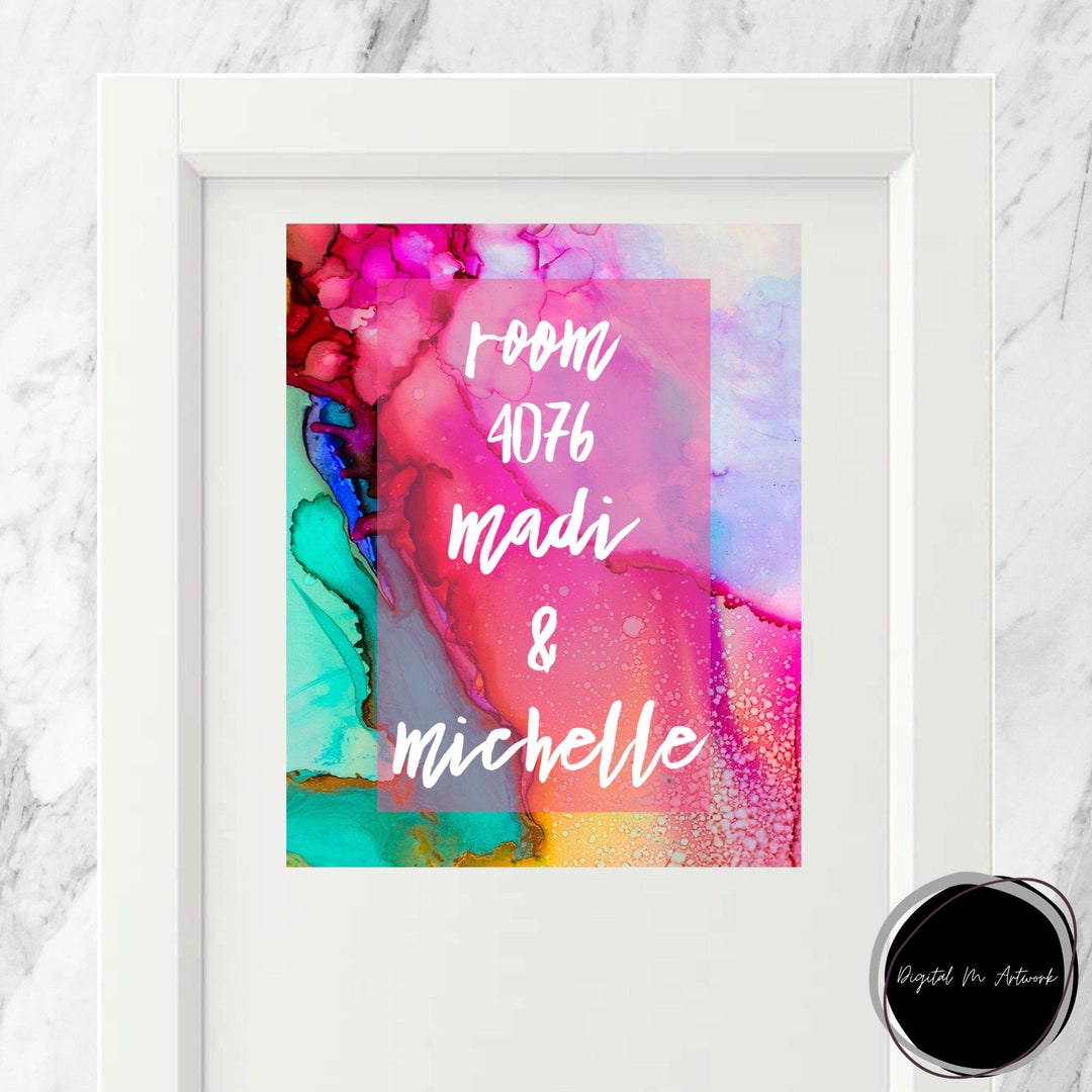 CUSTOM Dorm Room Number Sign Roommate Custom Sign Roommate - Etsy