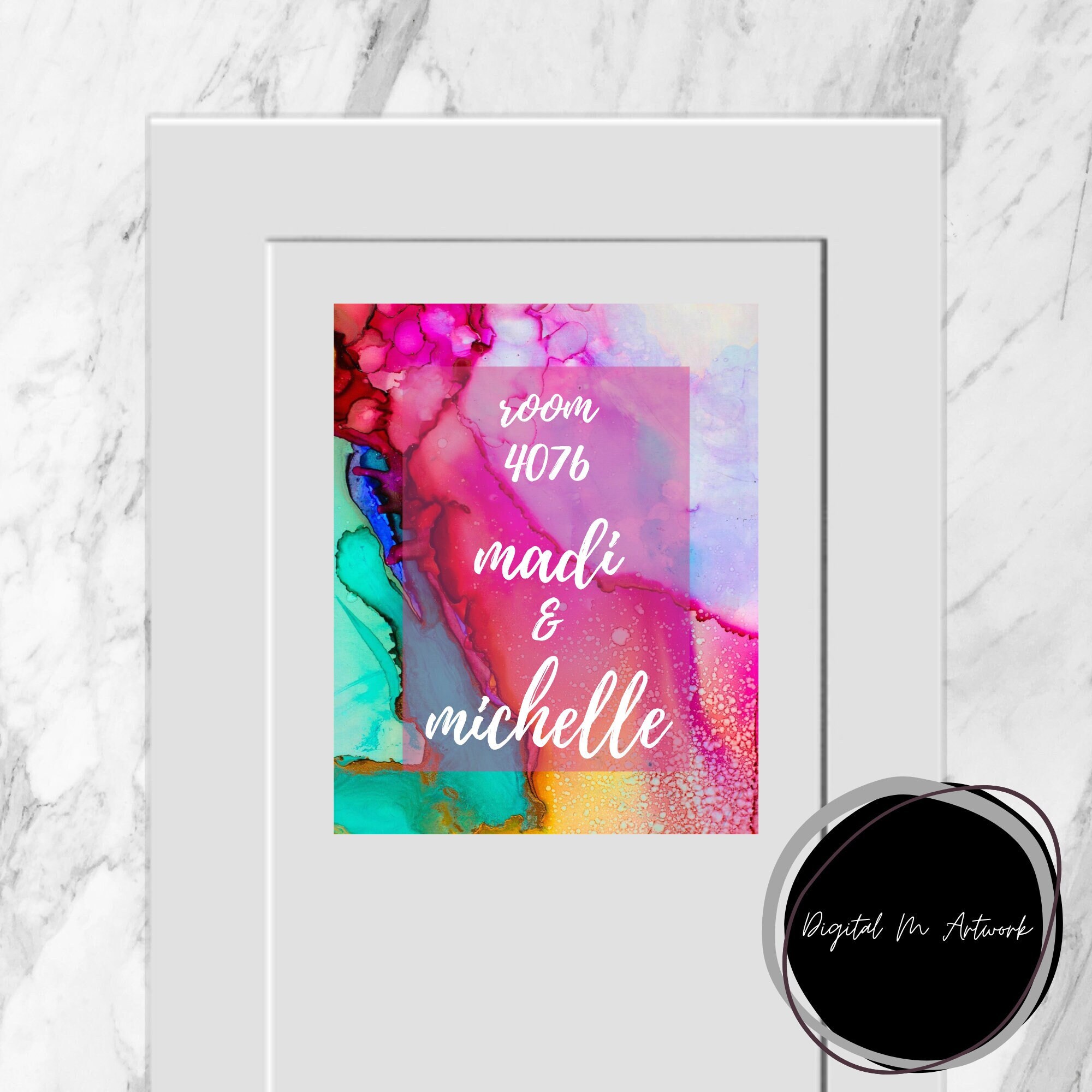 CUSTOM Dorm Room Number Sign, Roommate Custom Sign, Roommate Name Sign ...