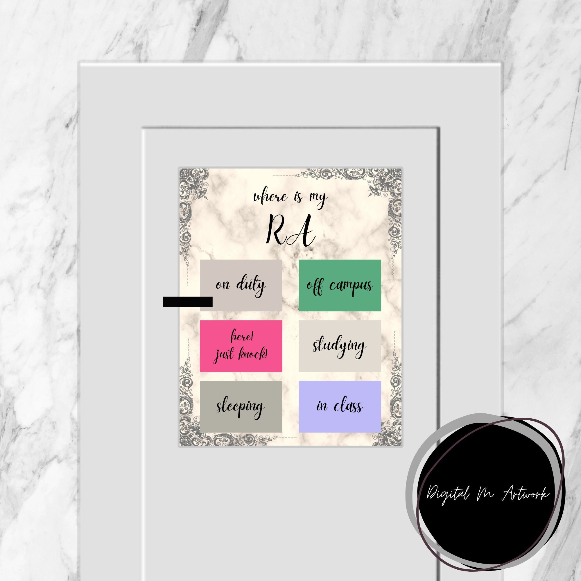 RA Door Sign, Resident Advisor, Dorm Room Door, Resident Advisor Gift ...