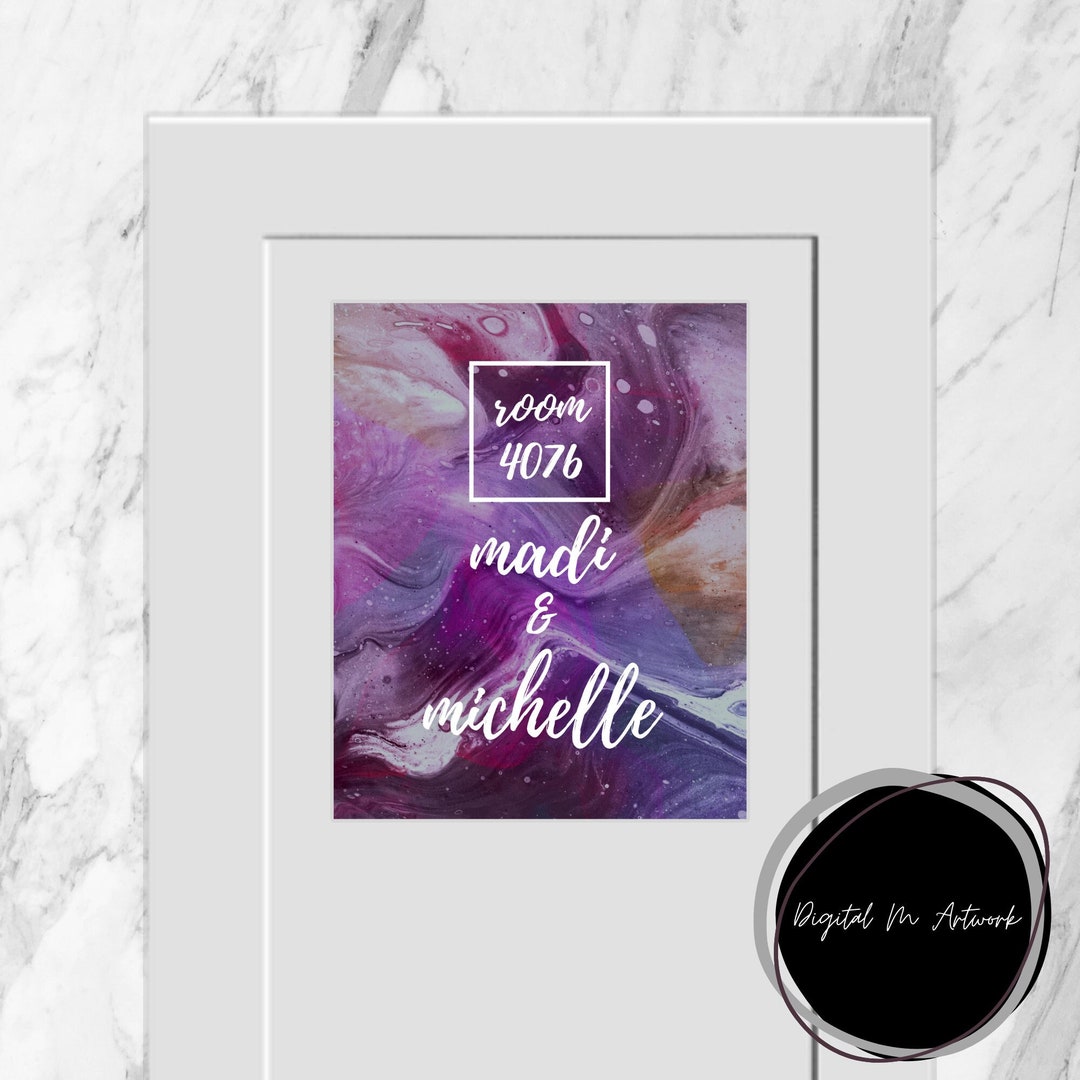 CUSTOM Dorm Room Number, Dorm Room Number Sign, Dorm Room Door Decor ...