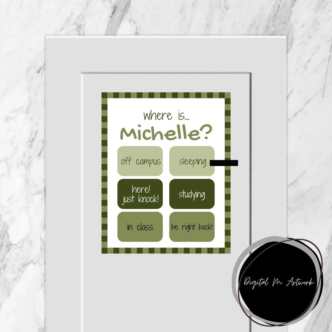 CUSTOM Dorm Door Sign, Where Is... Door Sign, Dorm Door Decorations ...