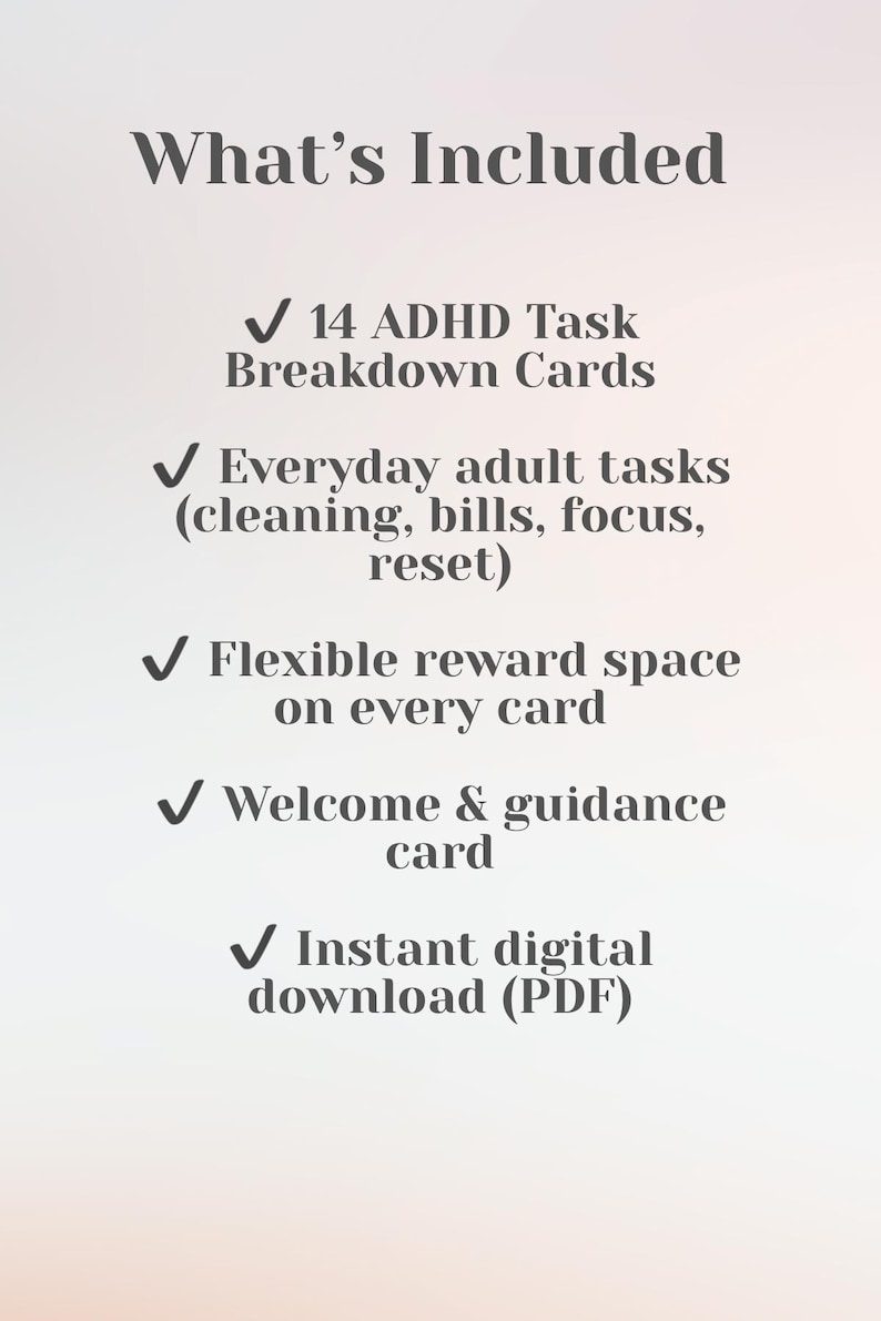 ADHD Task Breakdown Cards | Printable Executive Function Tool (digital ...