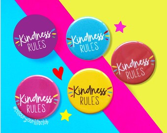 Mega KINDNESS BUTTONS Set of 16 Be Kind Flair Pin Badge | Etsy