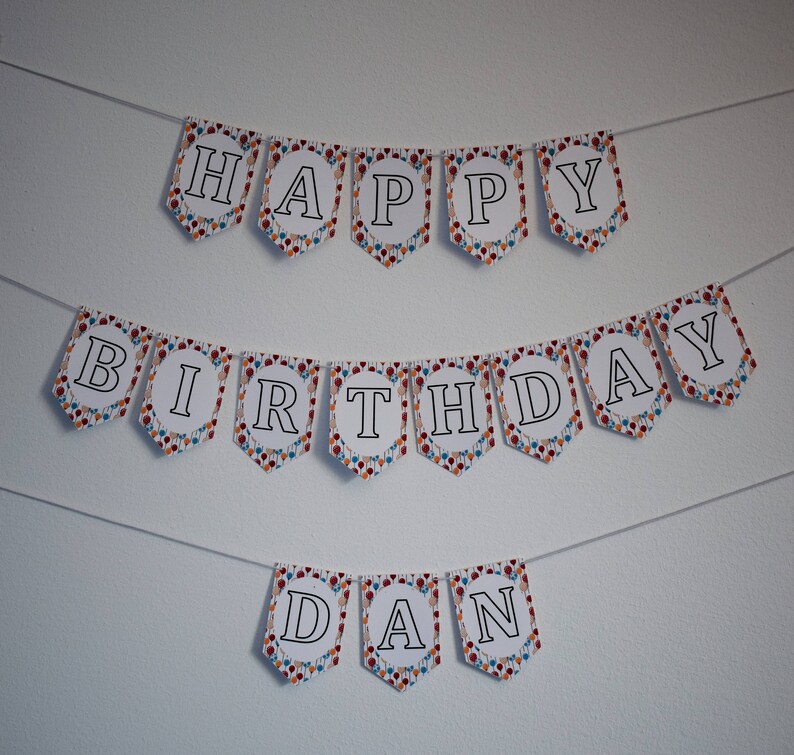 Balloon Theme Birthday Banner, Happy Birthday Banner, Birthday Banner ...