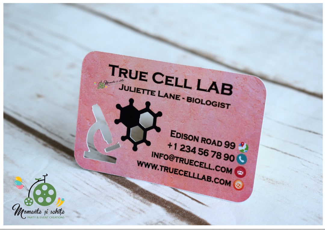 Biologist BUSINESS CARD, Unique Interior Cells and Microscope Cut ...