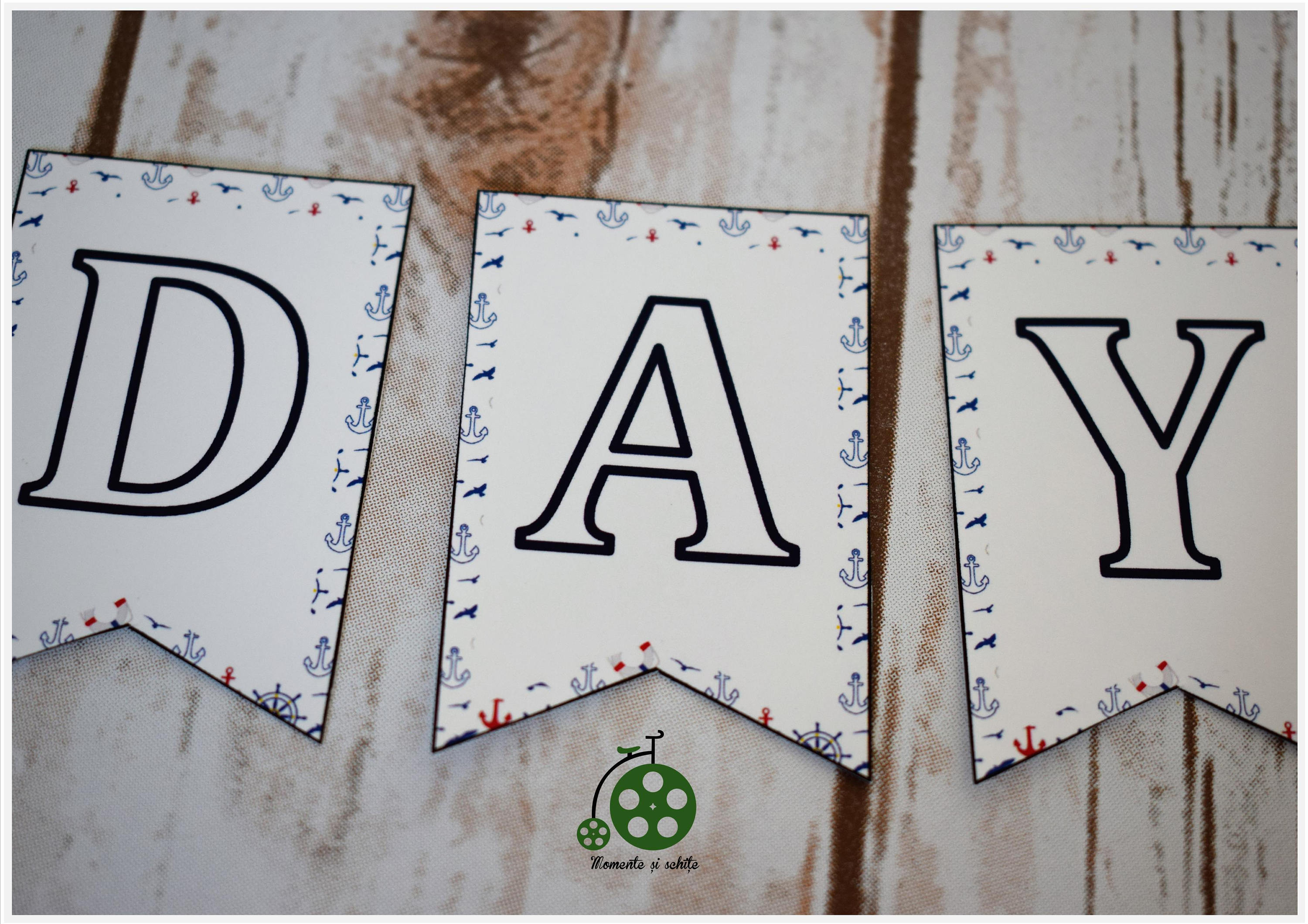 Happy Birthday Basic Kit, Nautical Theme, INSTANT DOWNLOAD, Banner ...