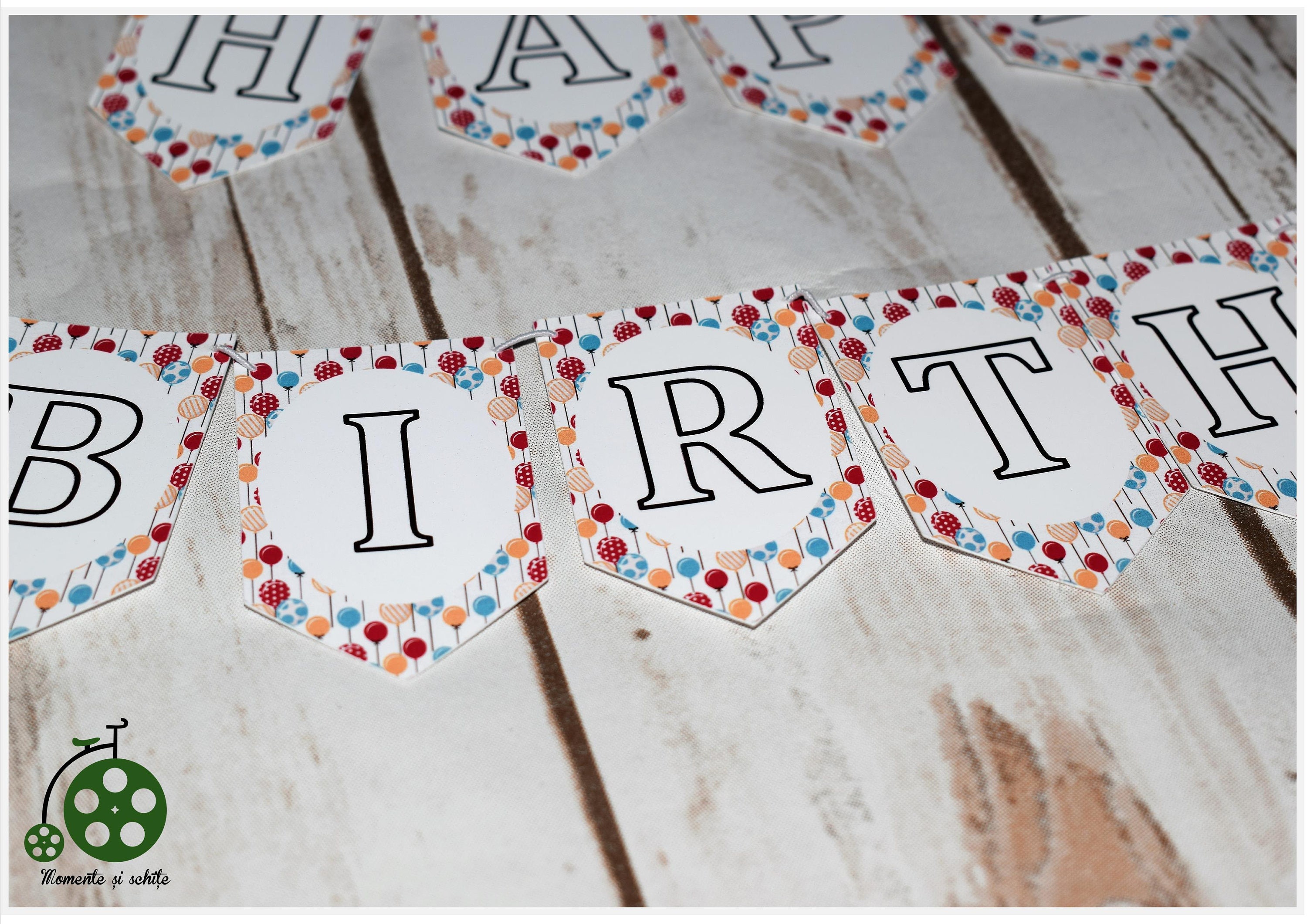 Balloon Theme Birthday Banner, Happy Birthday Banner, Birthday Banner ...