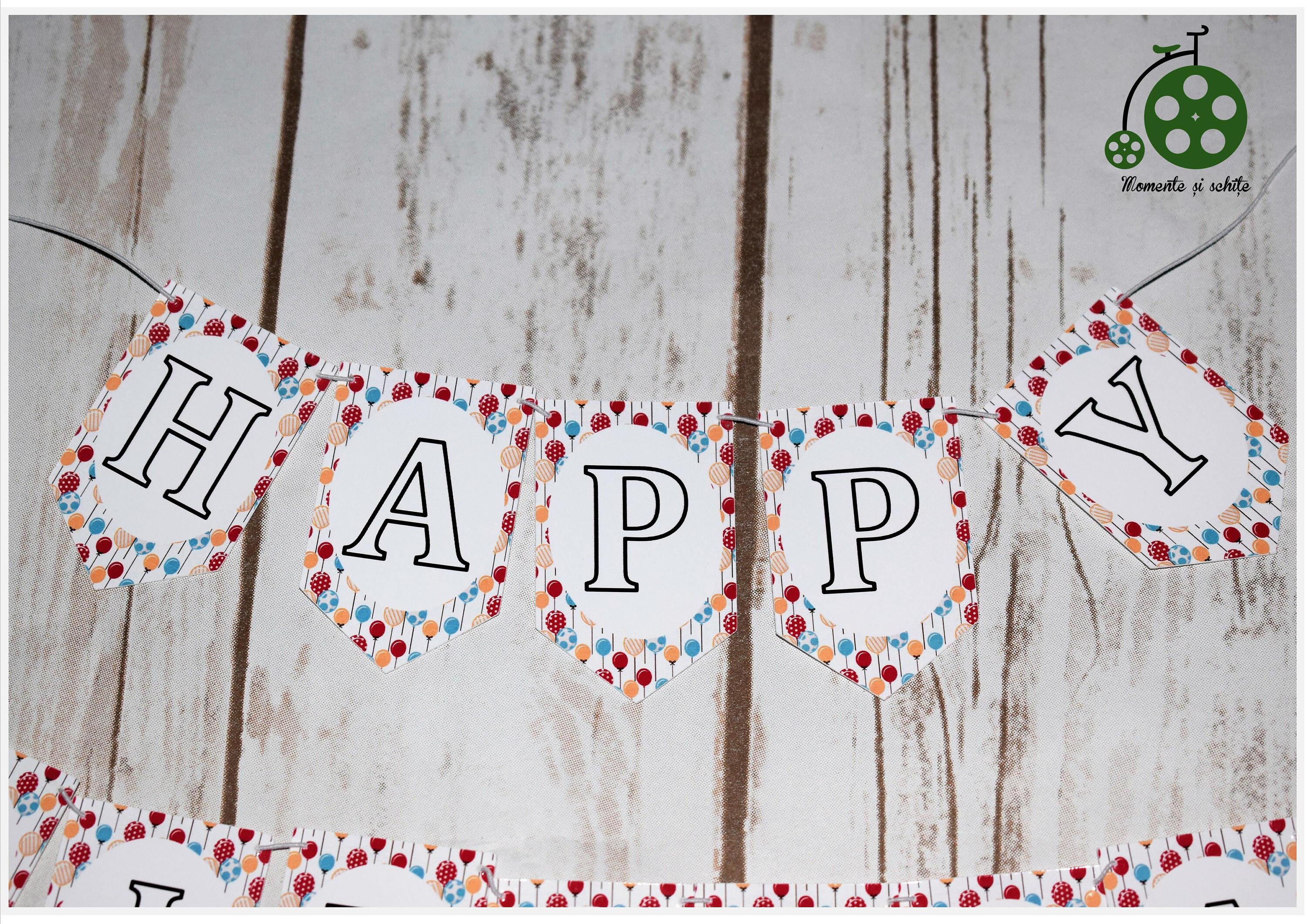 Balloon Theme Birthday Banner, Happy Birthday Banner, Birthday Banner ...