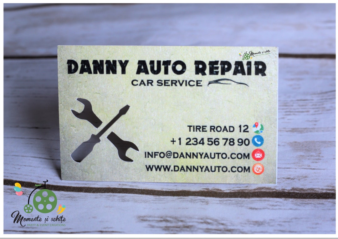 Car Repair Business Card: Interior Tools Cut, Custom Printed - Etsy