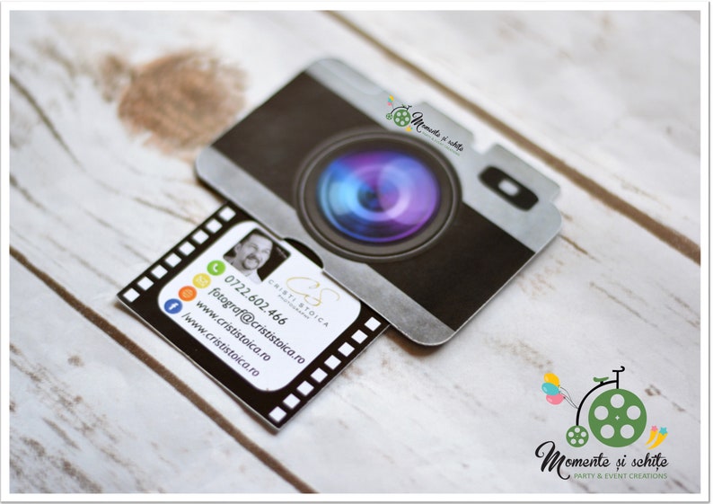 Etsy Design Awards Original Business Card, Camera Business Card, Modern ...