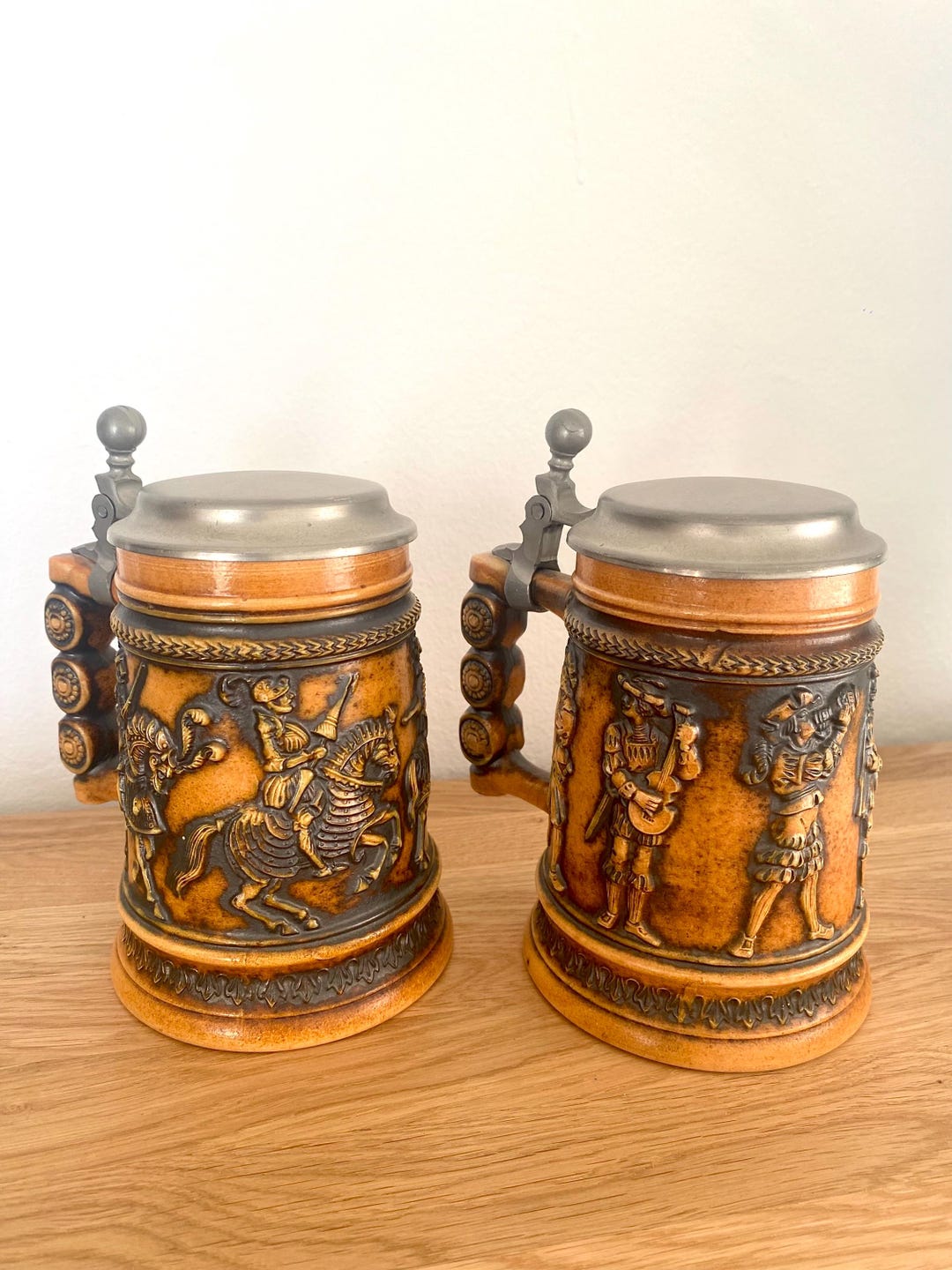 Vintage Beer Stein Set Gerz 1970s Bavarian Beer Mug Germany Half Liter ...