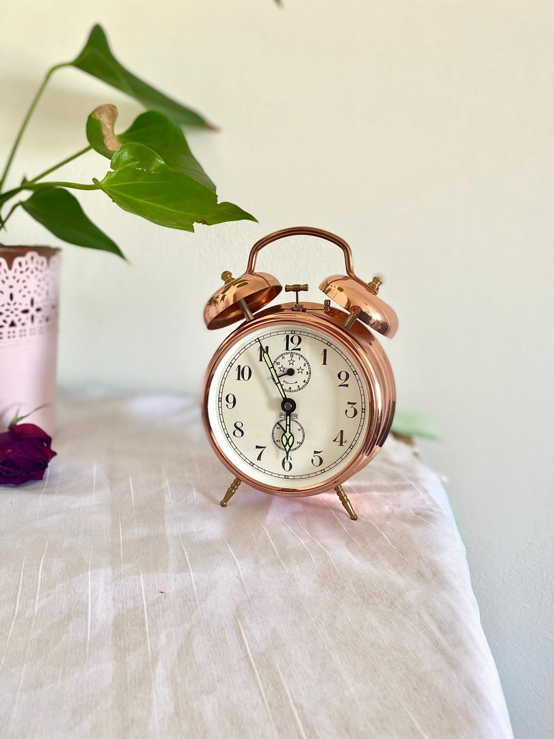 Vintage PETER 1970s German Alarm Clock Double Bell Fully Mechanical ...