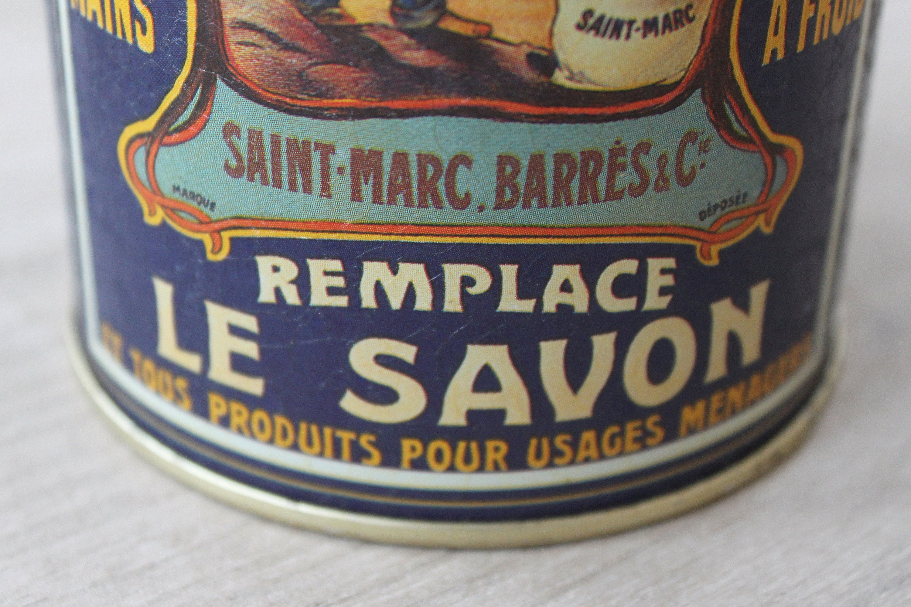Vintage French Soap Box - Cendre Lessive St-marc Cleaner French Metal ...