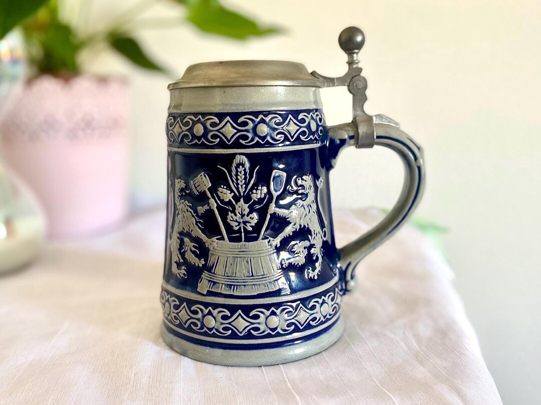 Vintage German Beer Stein West German Bavarian Beer Mug Half Liter ...