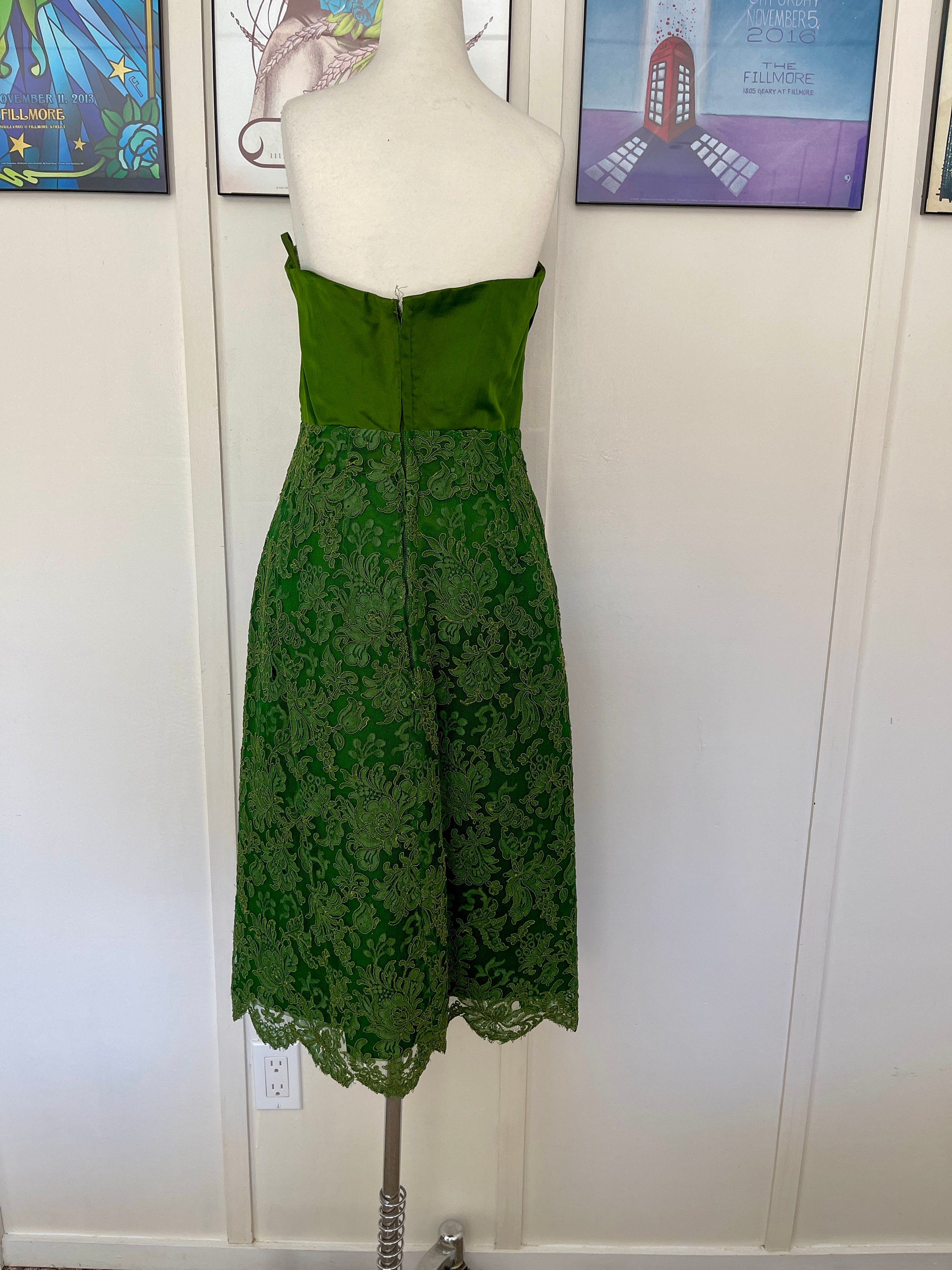 SM 50s Harvey Berin Designed by Karen Stark Strapless Lace and Silk ...