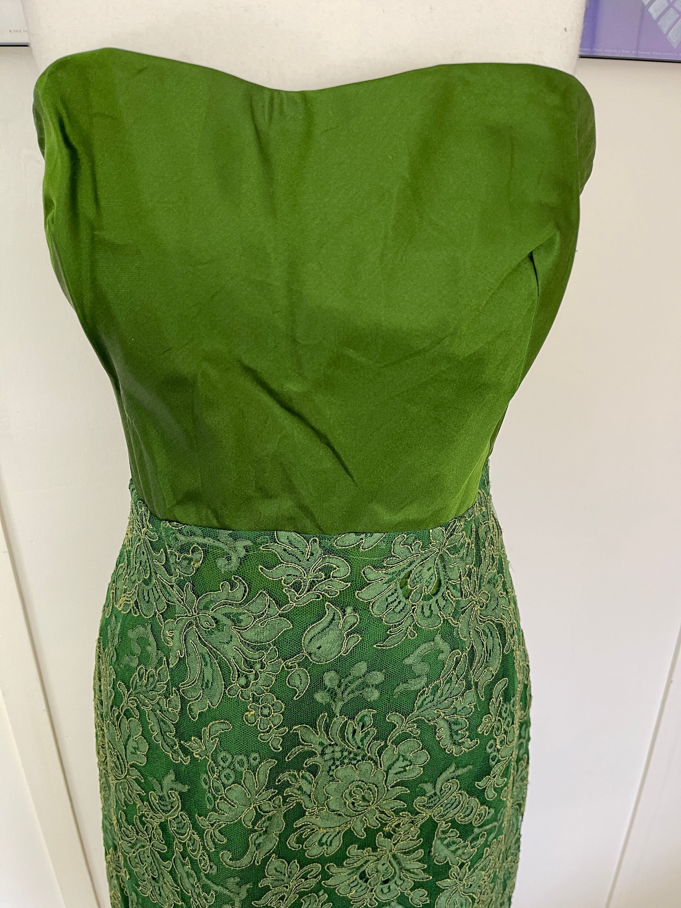SM 50s Harvey Berin Designed by Karen Stark Strapless Lace and Silk ...