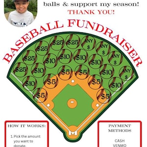 Editable Baseball Fundraiser Template: Printable Donation Tracker (PDF ...