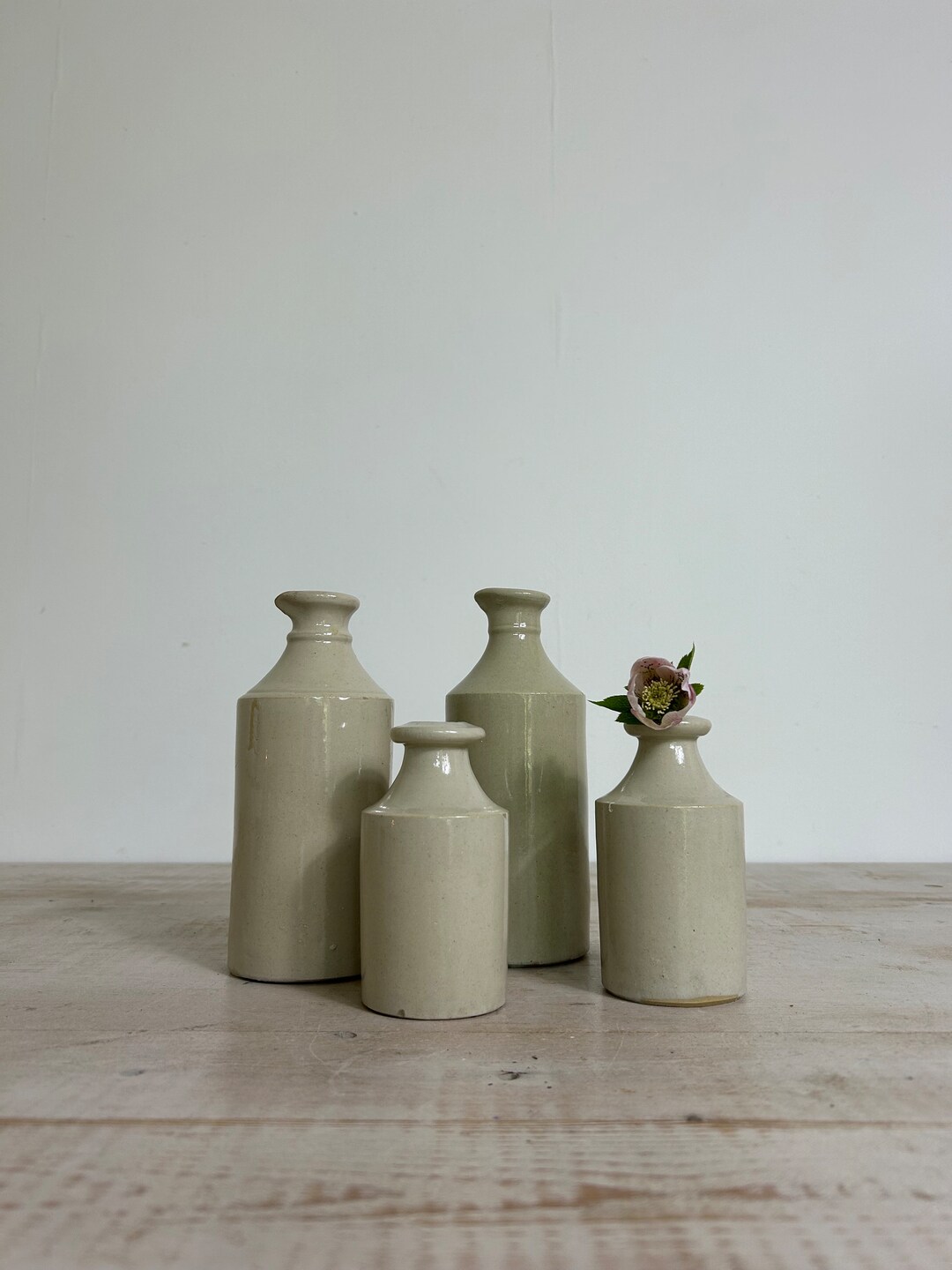 Collection of Antique Stoneware Ink Bottles, Vintage Decorative Pots ...