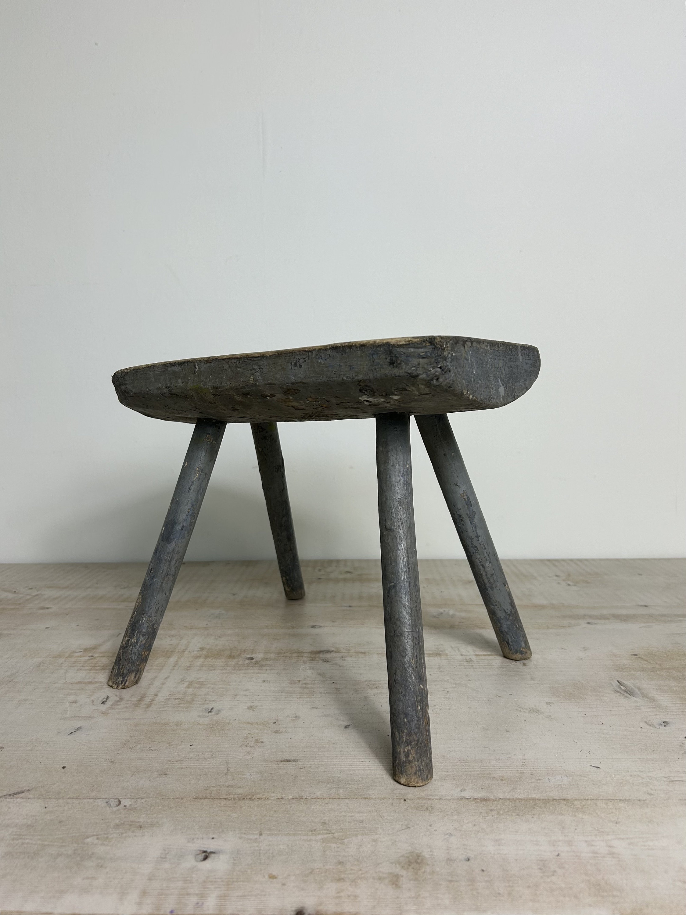Small Vintage Blue Wooden Stool, Rustic Stool - Etsy UK