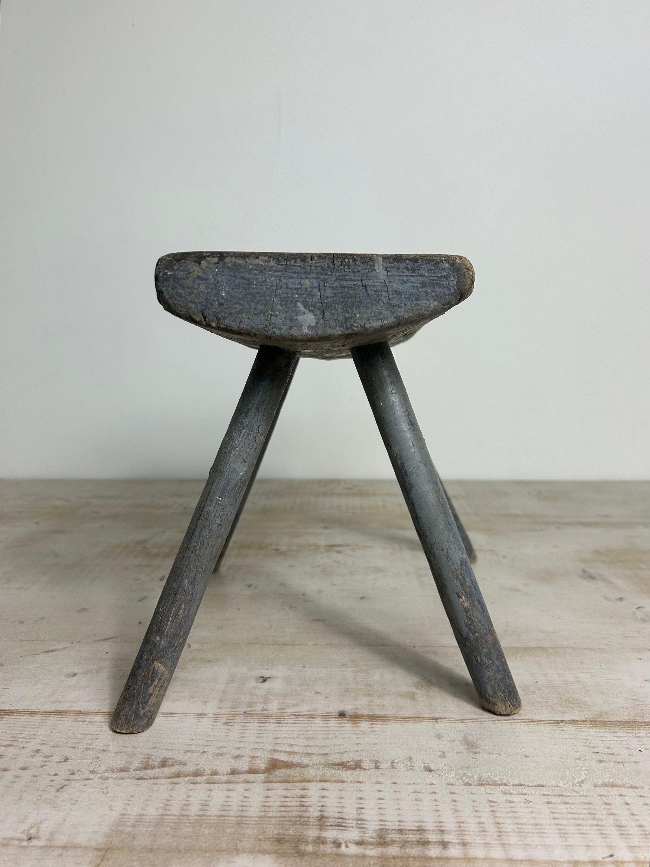 Small Vintage Blue Wooden Stool, Rustic Stool - Etsy UK