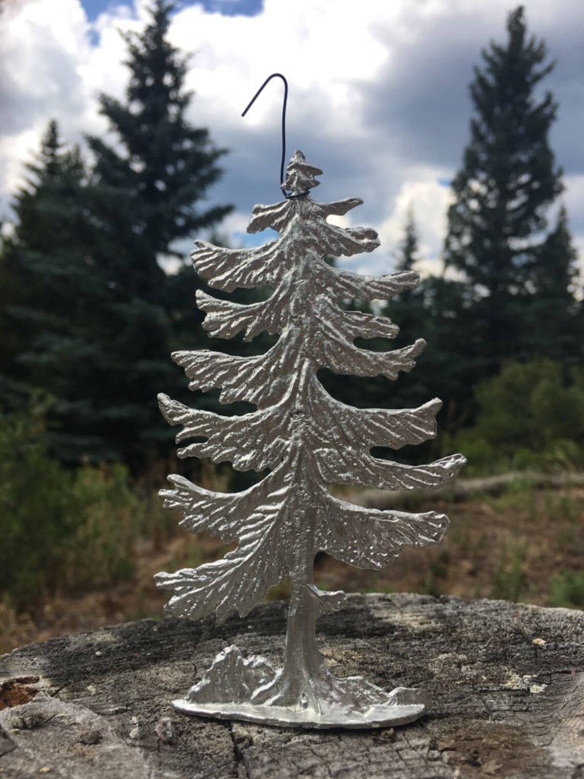 Pine Tree or Christmas Tree Pewter Ornament Figurine, Hand Cast - Etsy