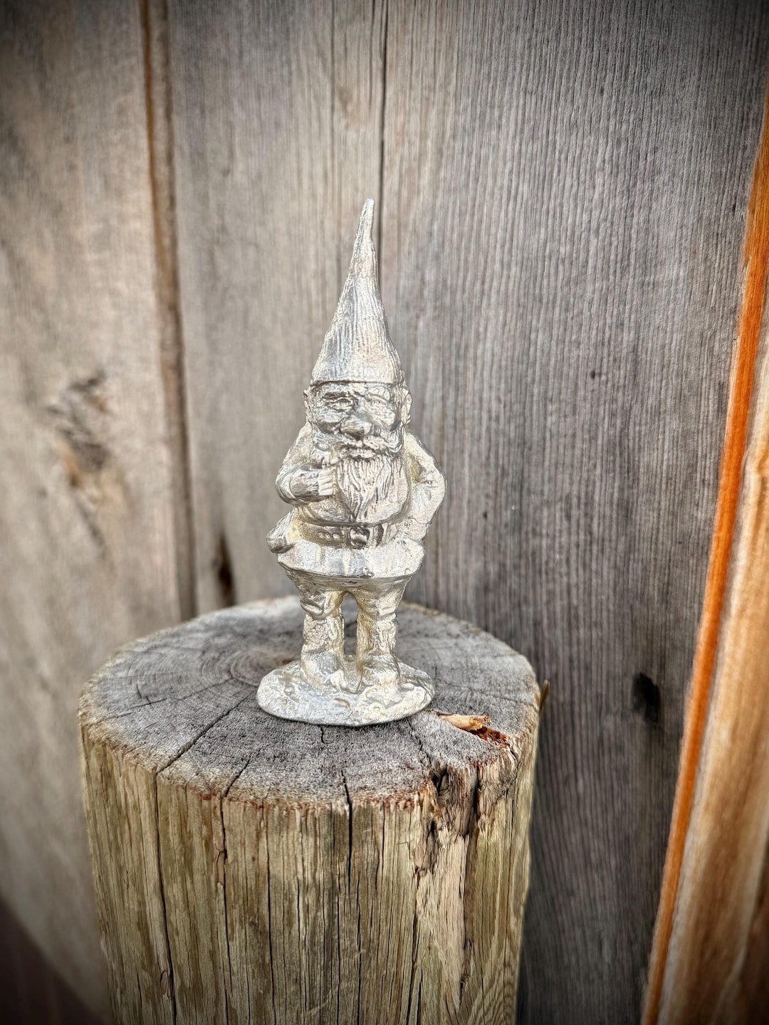 Male Gnome Pewter Figurine, Garden Gnome, Hand Cast - Etsy