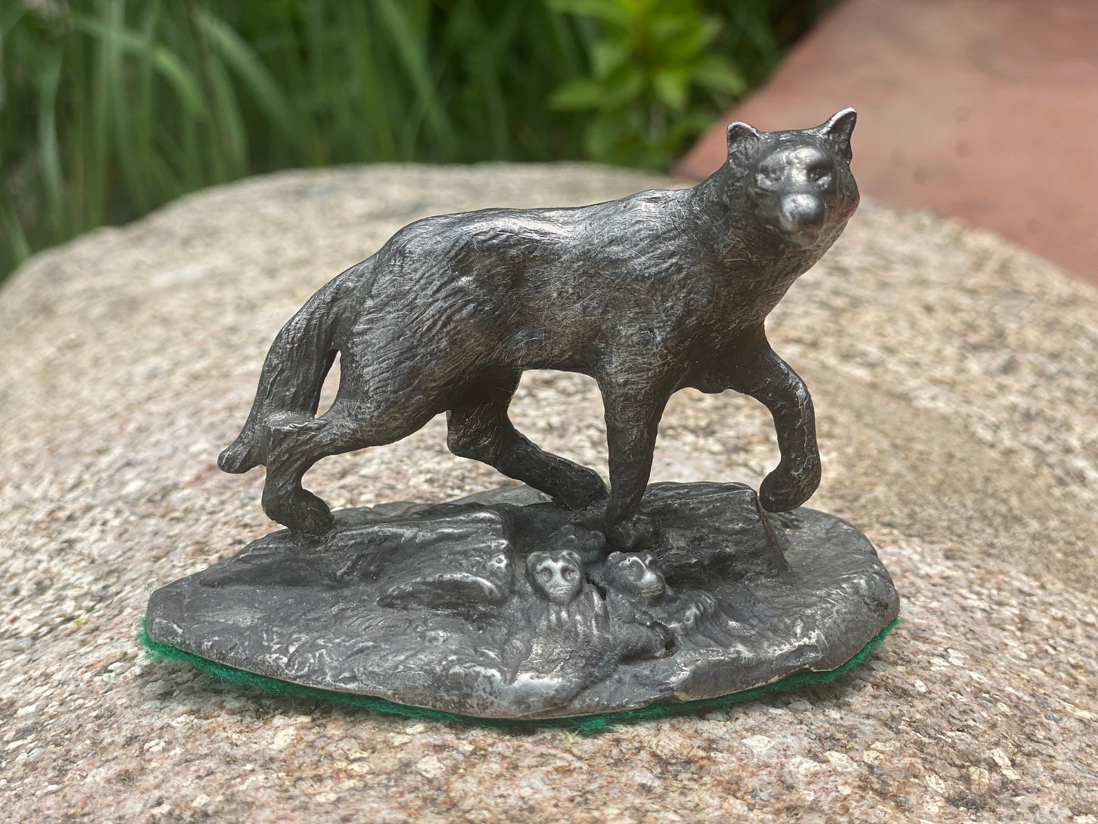 Wolf Pewter Figurine on Base, Hand Cast - Etsy