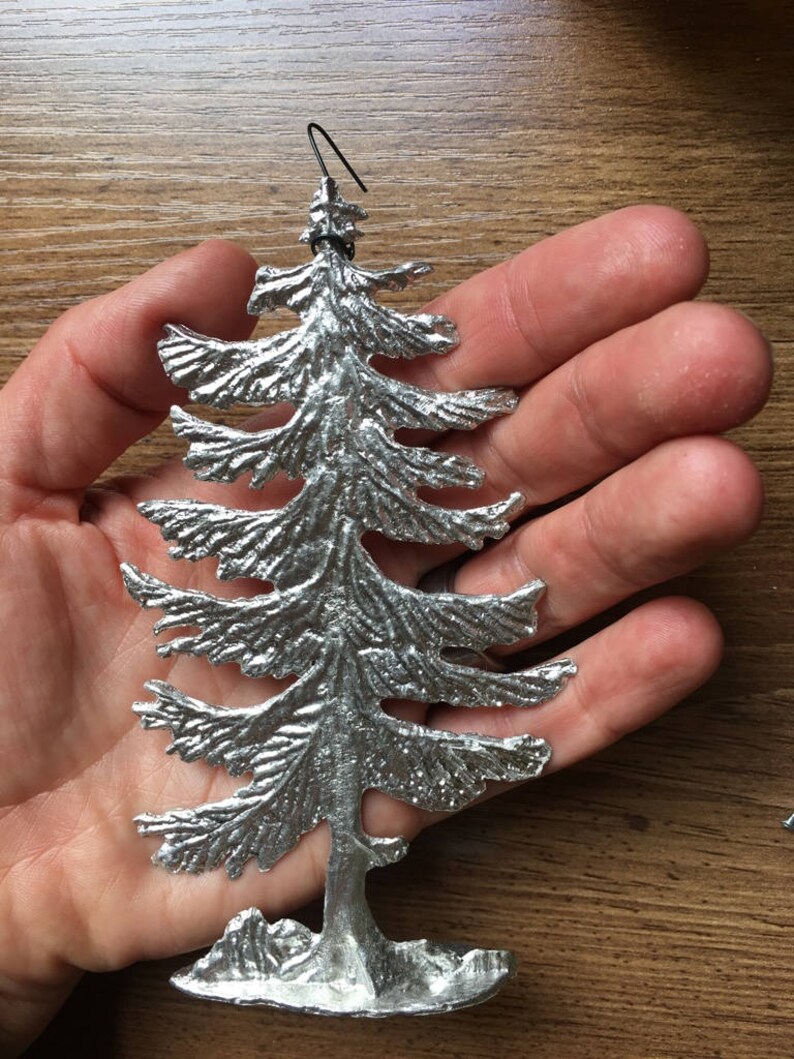 Pine Tree or Christmas Tree Pewter Ornament Figurine, Hand Cast - Etsy