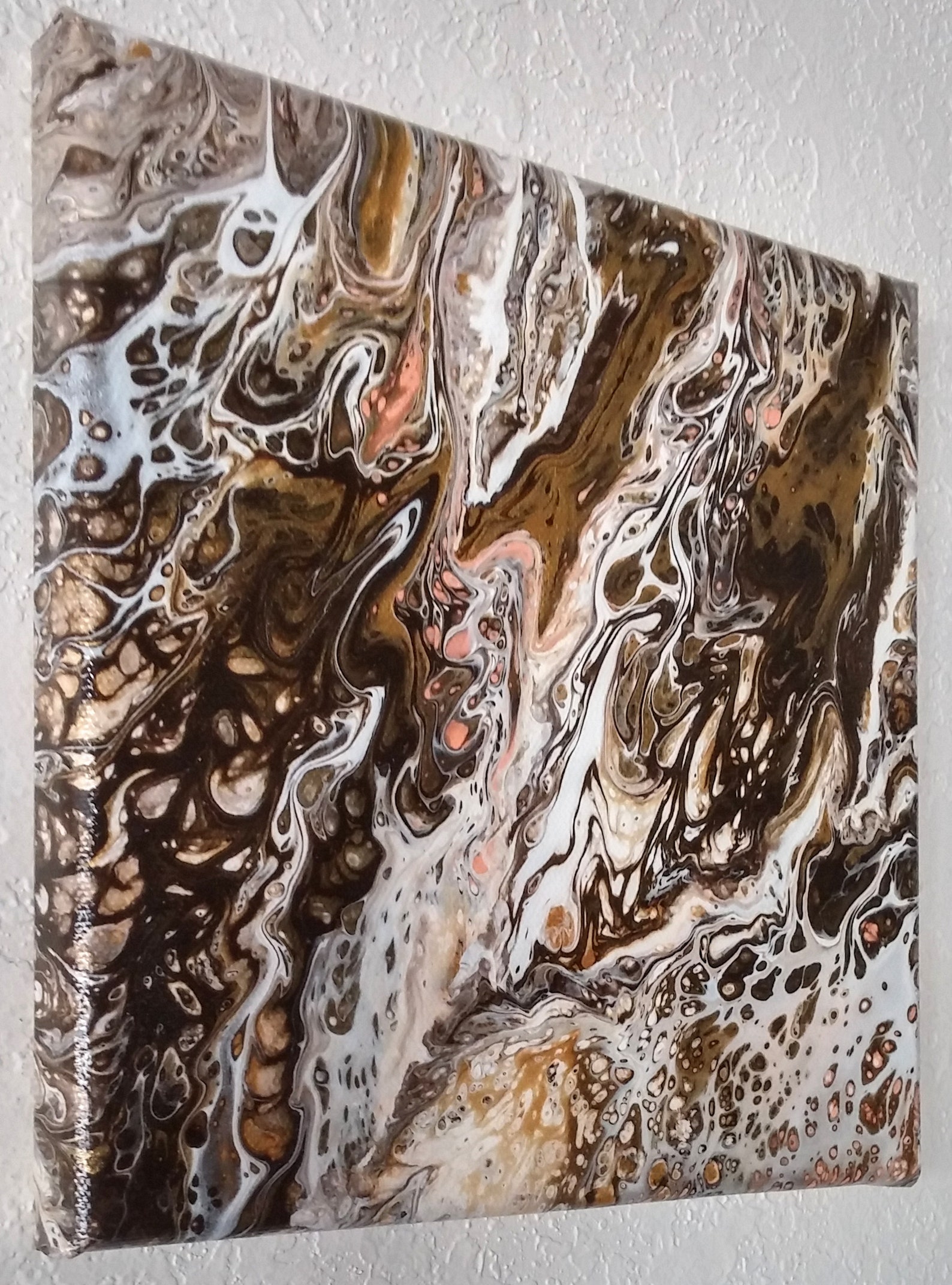 Molten Metallics Original Abstract Acrylic Flow Painting 8 X 8 Gallery ...