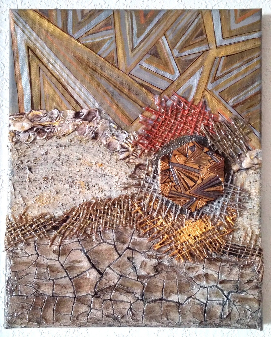 Cosmic Power Abstract Acrylic and Mixed Media Painting on 8 X 10 ...