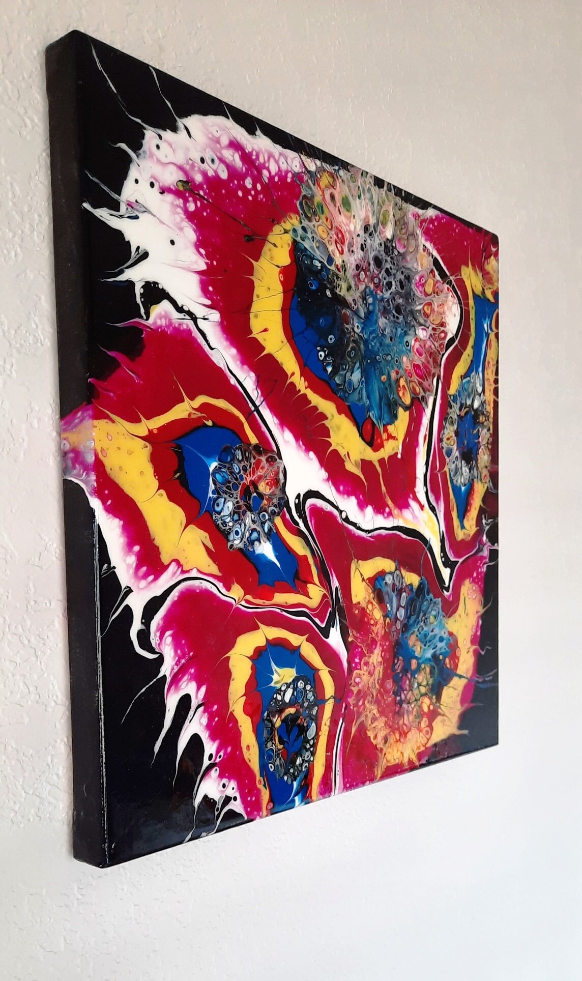 Psychedelic Bloom Original Abstract Acrylic Painting on 12 X 12 Gallery ...