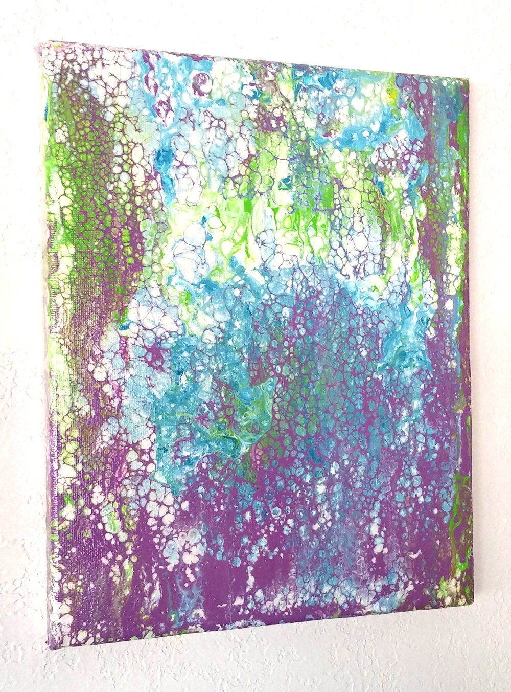 Purple Rain Abstract Acrylic Art Painting on 8 X 10 Gallery Wrapped ...