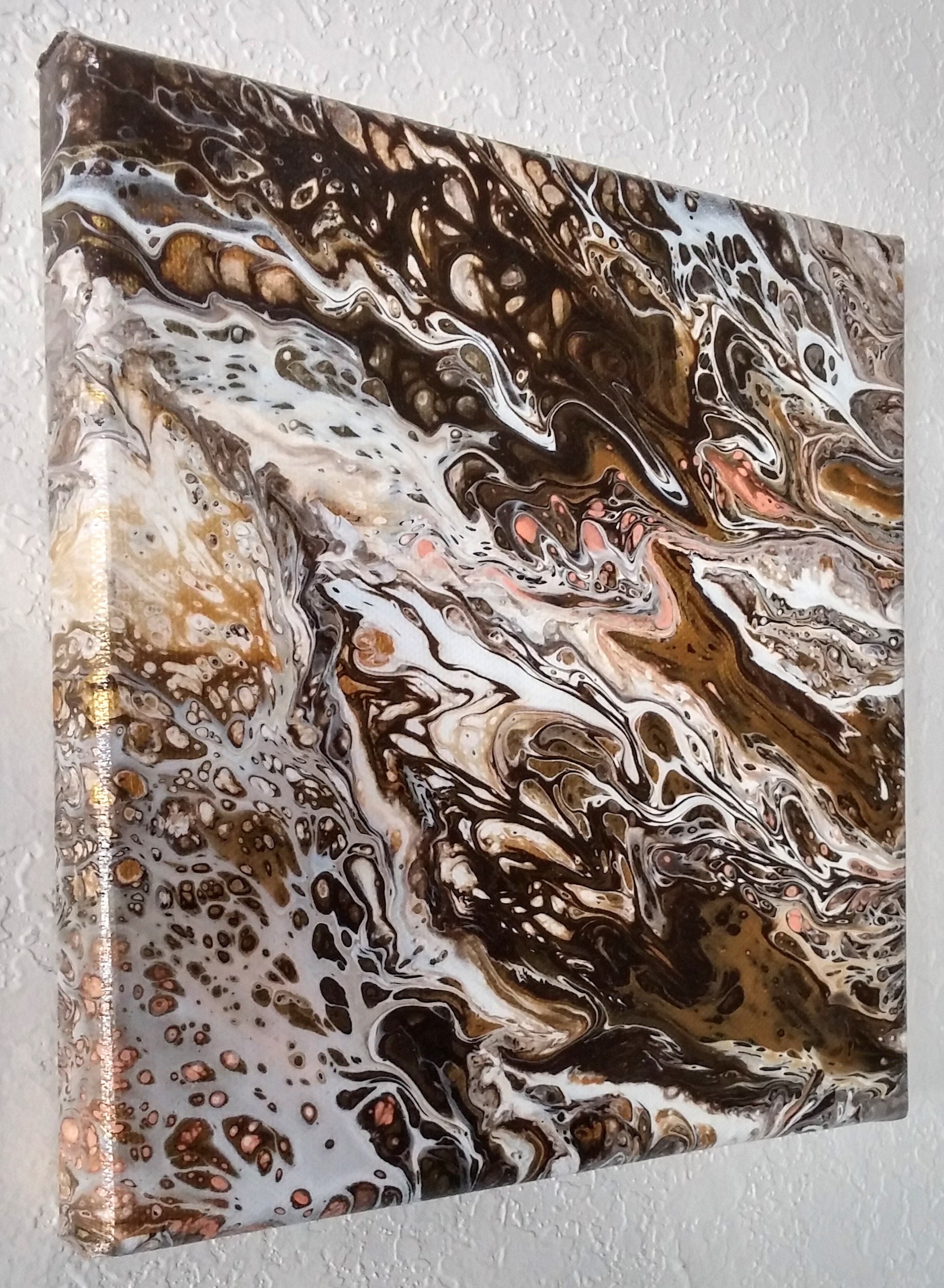 Molten Metallics Original Abstract Acrylic Flow Painting 8 X 8 Gallery ...