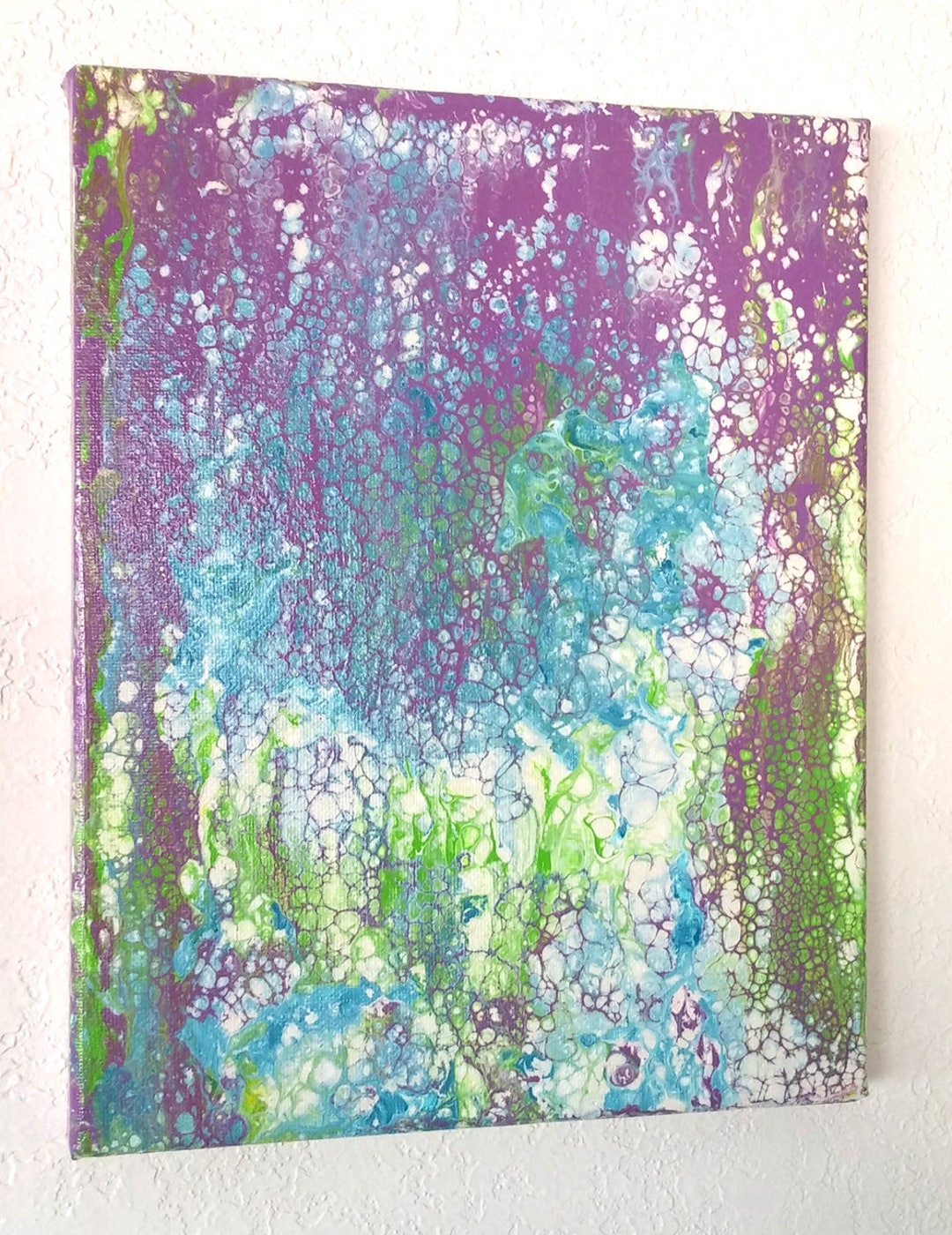 Purple Rain Abstract Acrylic Art Painting on 8 X 10 Gallery Wrapped ...