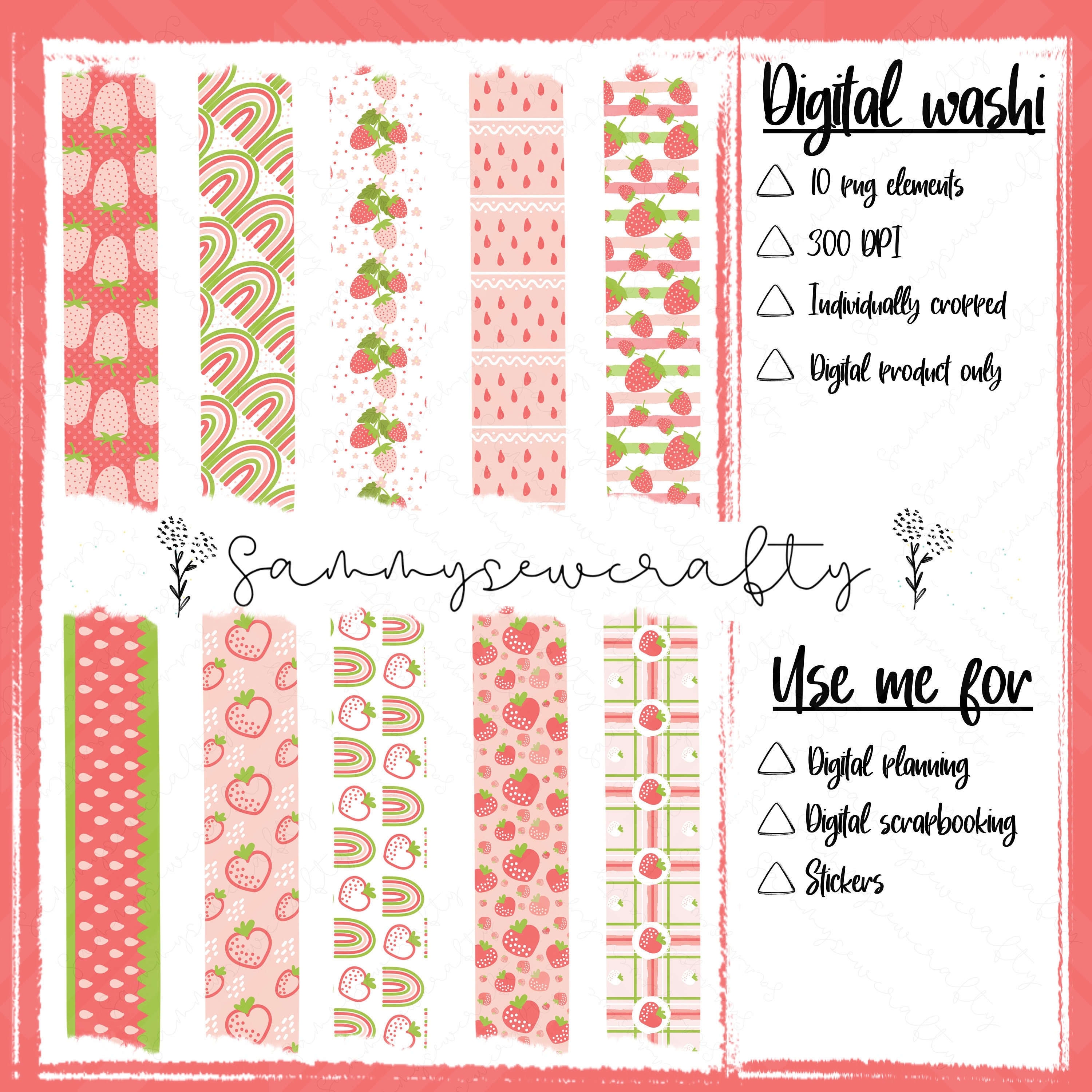 Premium Digital Washi Tape: High-quality Designs for Creative Crafting ...