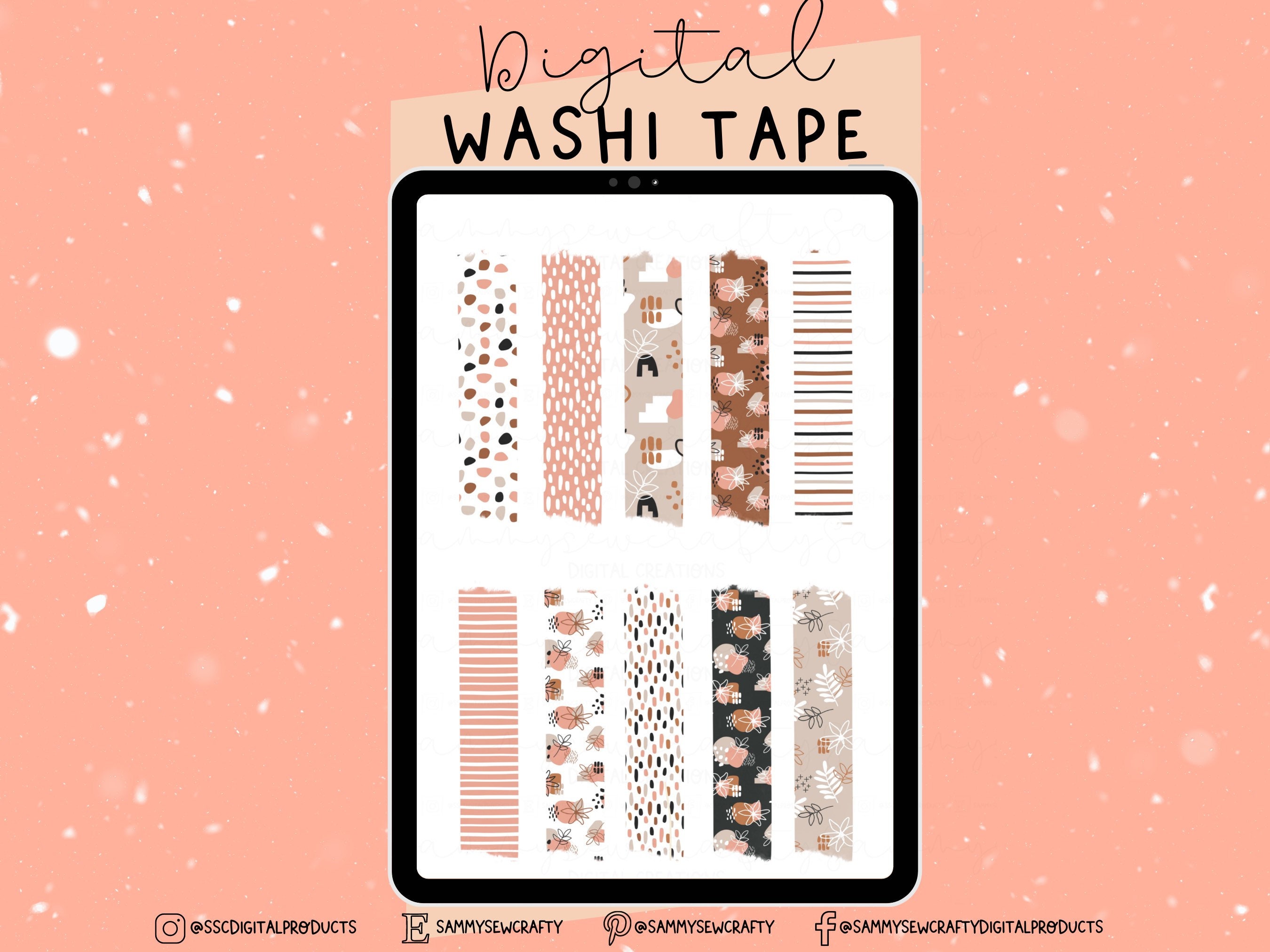 Premium Digital Washi Tape: High-quality Designs for Creative Crafting ...