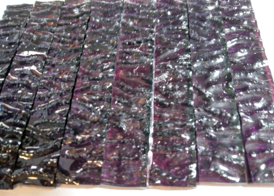 Purple/grape Ripple Stain Glass Strips, 3"x1/2"x3mm, 20-pieces - Etsy